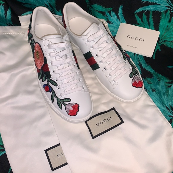 Gucci | Shoes | Gucci Ace Embroidered Floral Sneaker | Poshmark